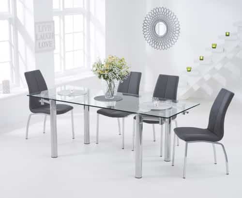 SAVE on the Geneva 140cm Glass Extending Dining Table with Cavello ...