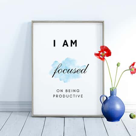 Motivational Wall Art Prints 'i am focused on being productive'' Home ...